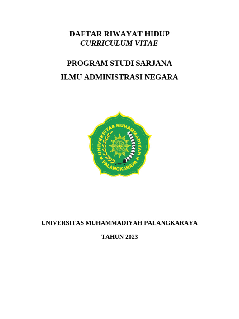 Daftar Riwayat Hidup (CV) Per Mahasiswa RPL | PDF