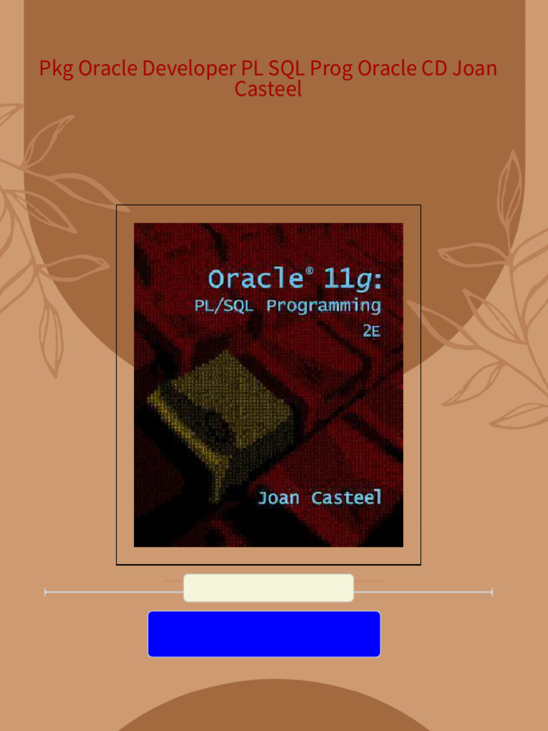 Download Full Pkg Oracle Developer Pl Sql Prog Oracle Cd Joan Casteel