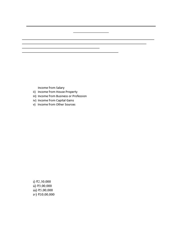 Questioner of ITR Filling | PDF