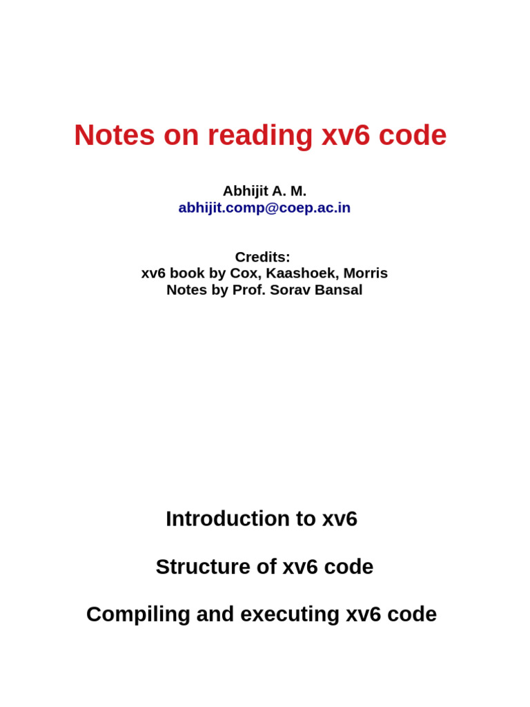 10 Xv6 Compilation Code Structure | PDF | Pointer (Computer Programming) | Computer Architecture