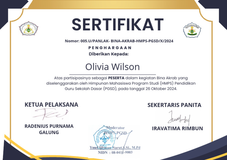 Sertifikat Partisipasi Bina Akrab | PDF