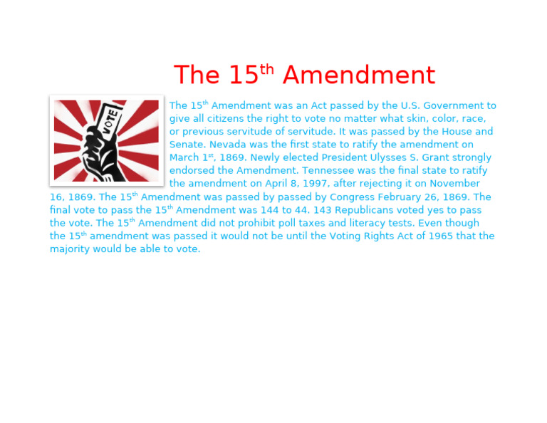 15th Amendment Project | PDF