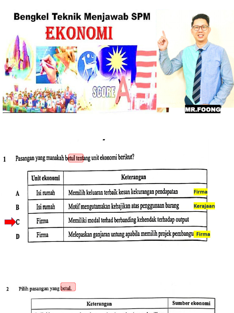 SPM Ekonomi 2024 | PDF