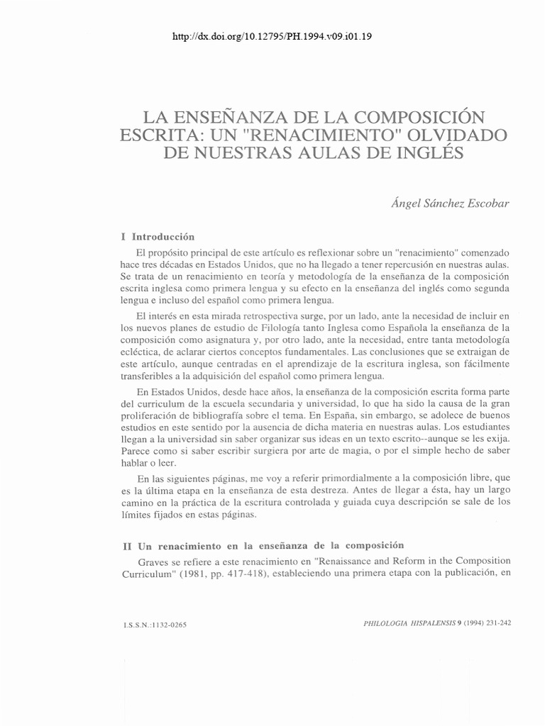 La Ensenanza de La Composicion Escrita U | PDF | Oración (Lingüística ...