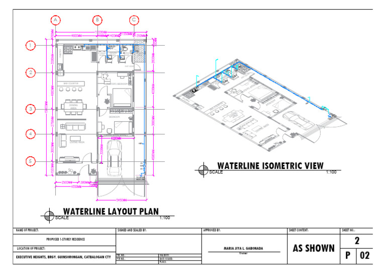 Waterline Layout for Proposed Residence | PDF