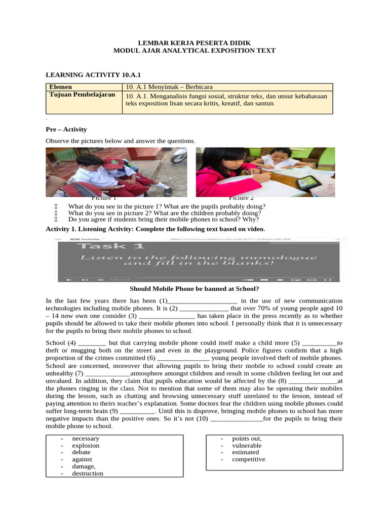 LKPD EXPOSITION TEXT | PDF | Argument | Reason