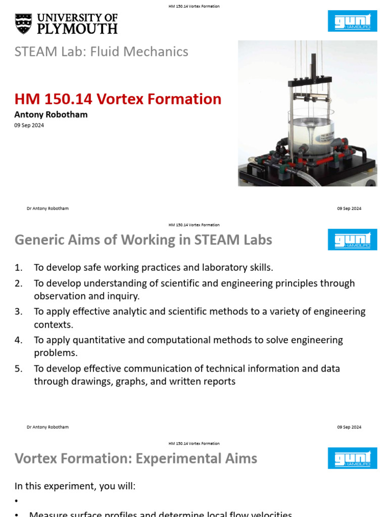 Vortex Formation Experiment Guide | PDF | Vortices | Pressure