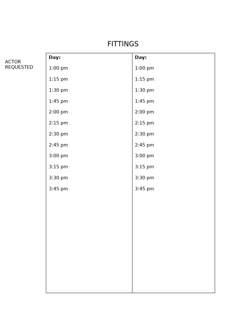 Fitting Request Template | PDF
