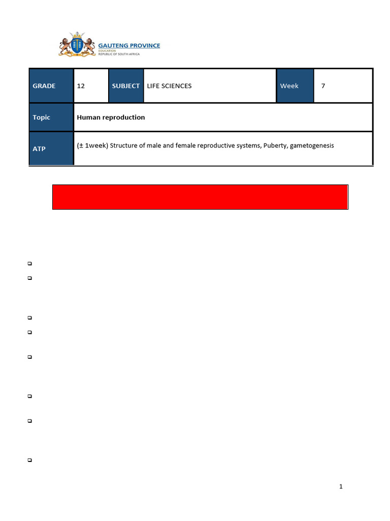Human Reproduction for Grade 12 | PDF | Menstrual Cycle | Ovary