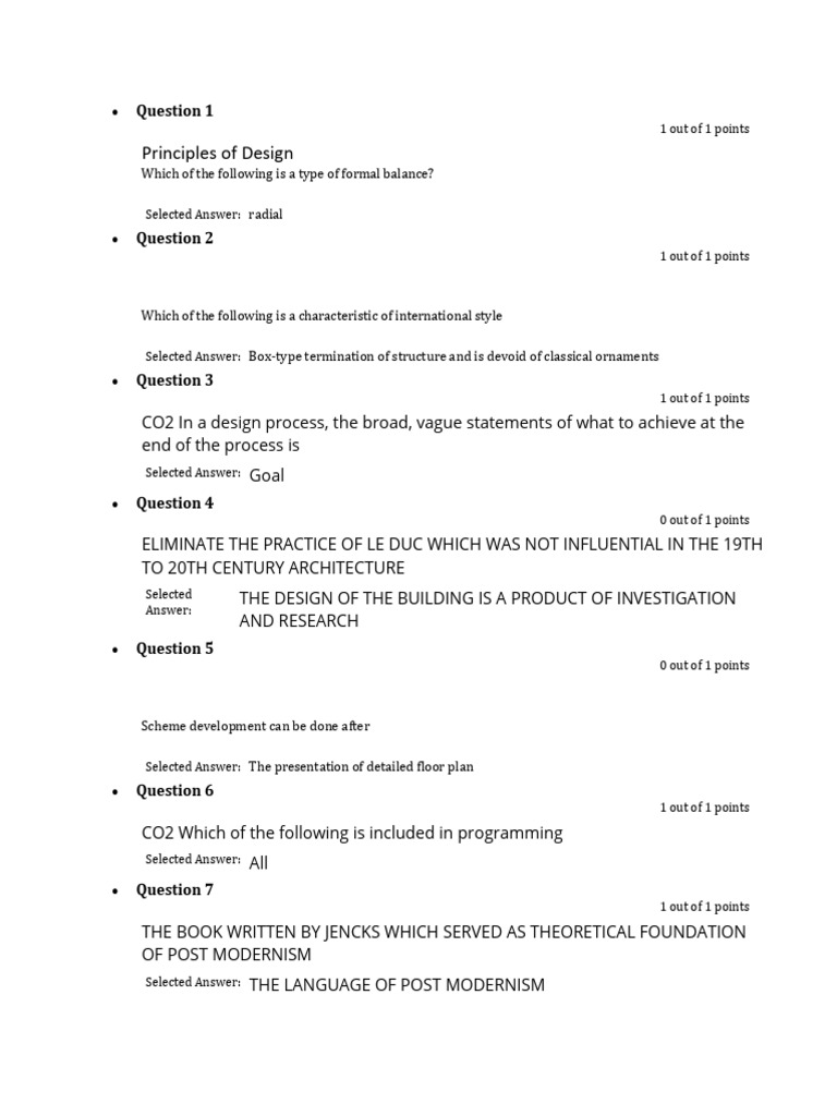 Theory of Architecture Exit Exam | PDF | Design