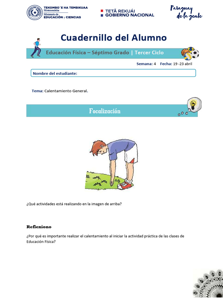 Cuadernillo 7º Educ Fís Sem 4 | PDF