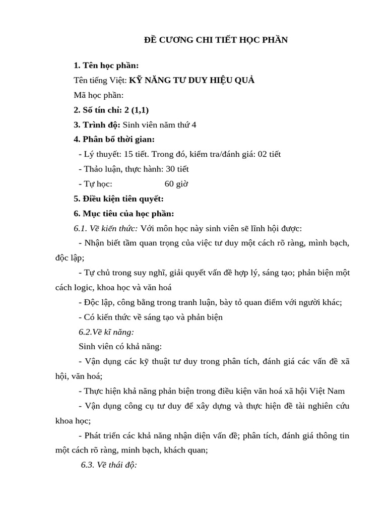 Ky Nang Tu Duy Hieu Qua | PDF