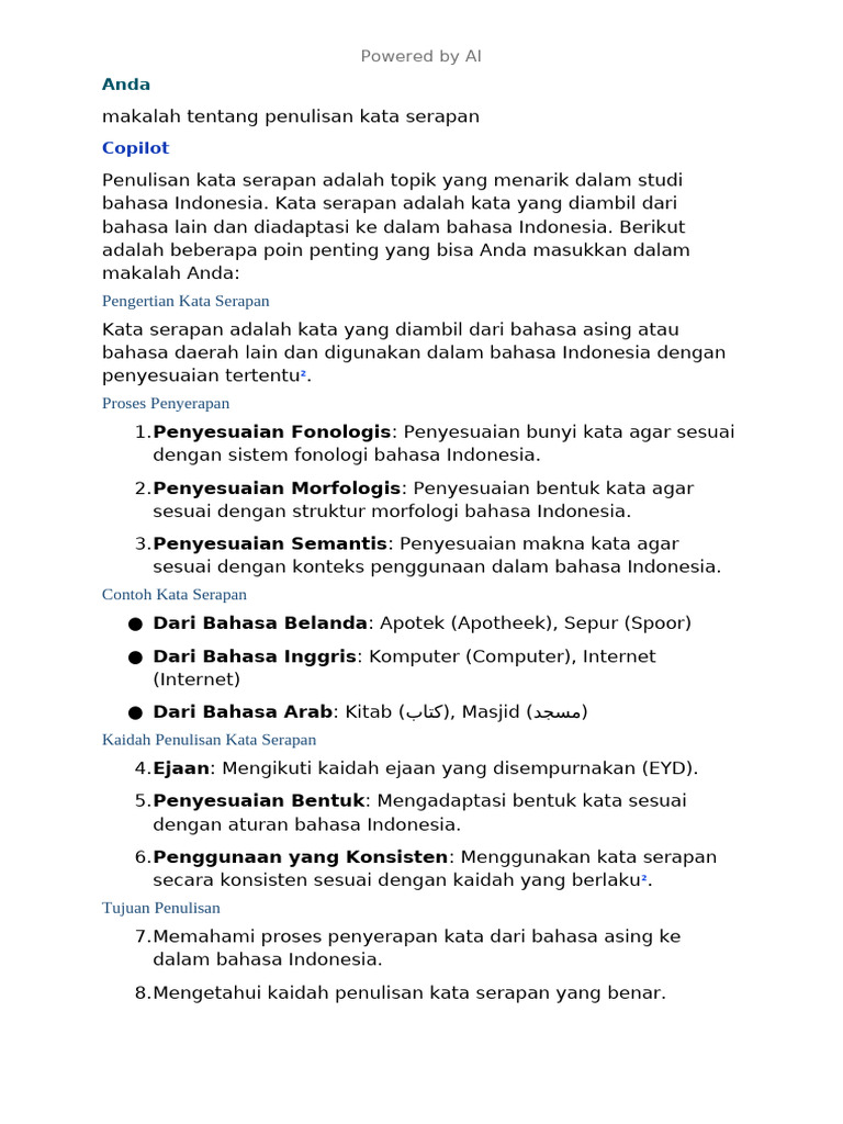 Penulisan Kata Serapan | PDF