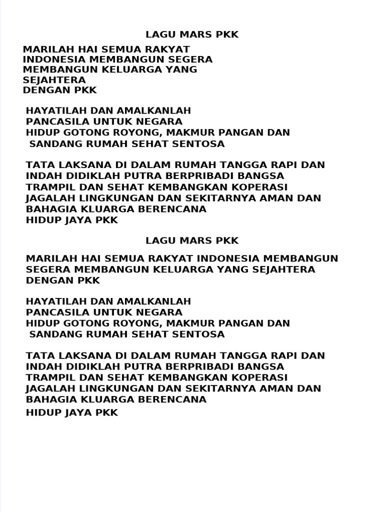 PDF Lagu Mars PKK | PDF