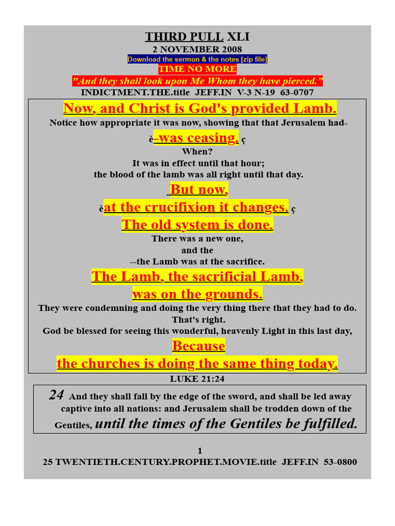 The Third Pull Xli | PDF | Jesus | Lamb Of God