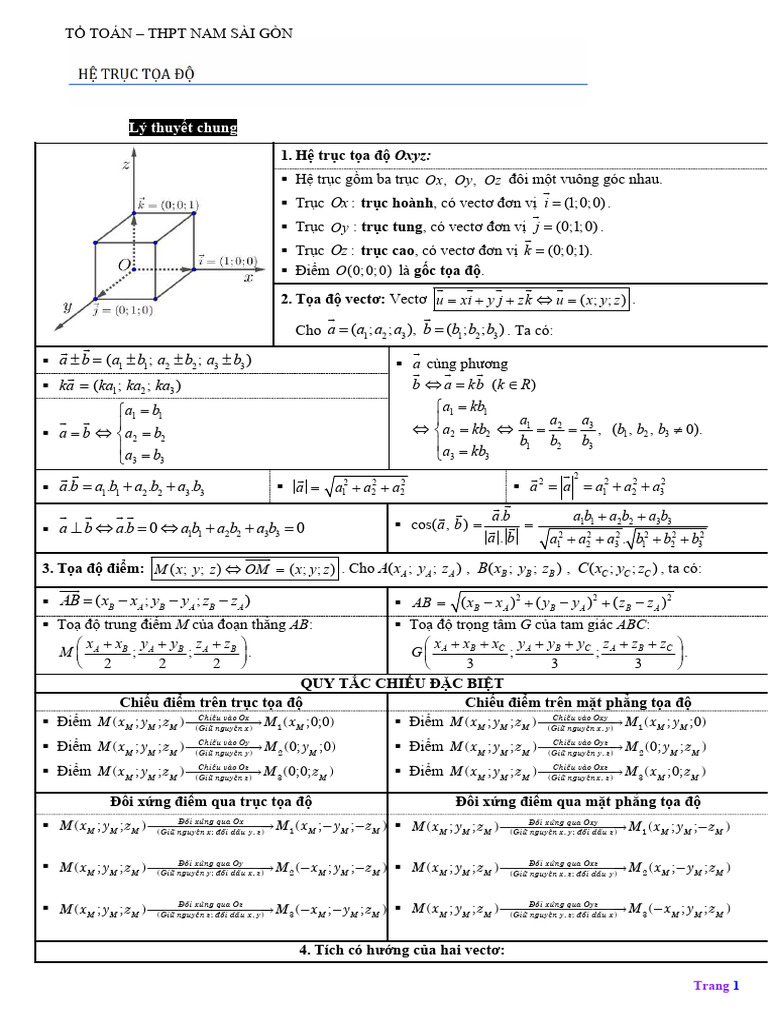 Tọa Độ Vecto Trong Không Gian Mức Độ B-C | PDF