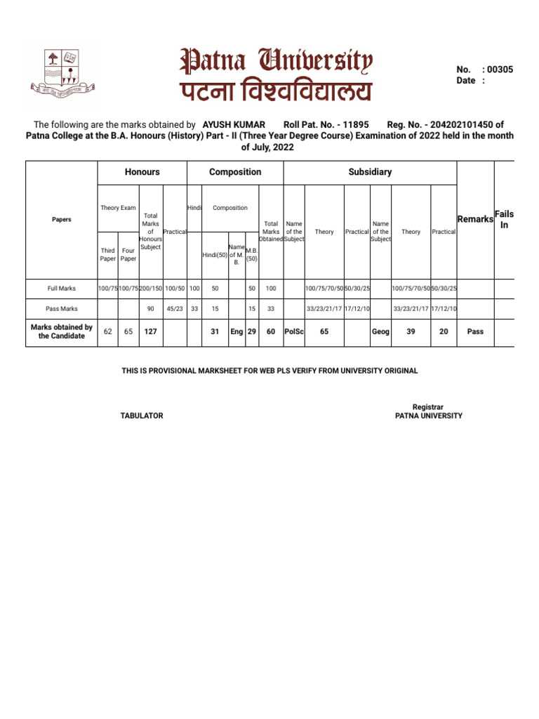 Marksheet | PDF | Qualifications | Vocational Education