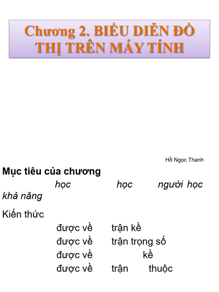 LTDT - 2 - Biểu diễn đồ thị - HVHK - Thanh - 2023 - slide | PDF
