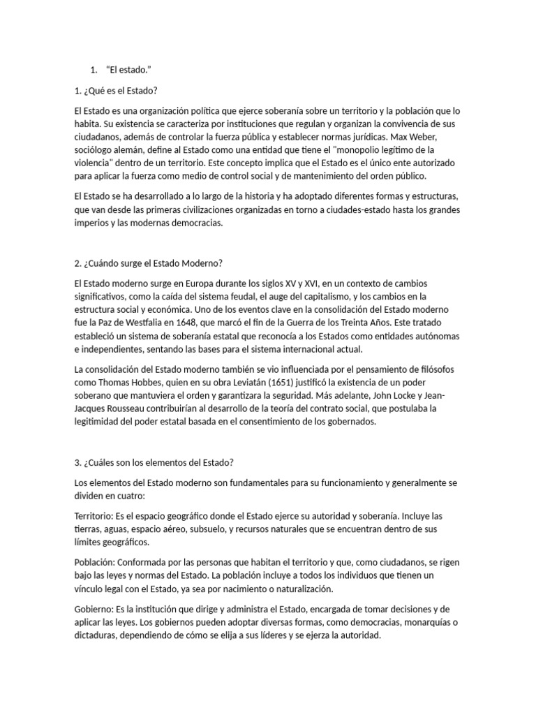 Elementos y Poderes del Estado | PDF | Gobierno local | Separación de ...