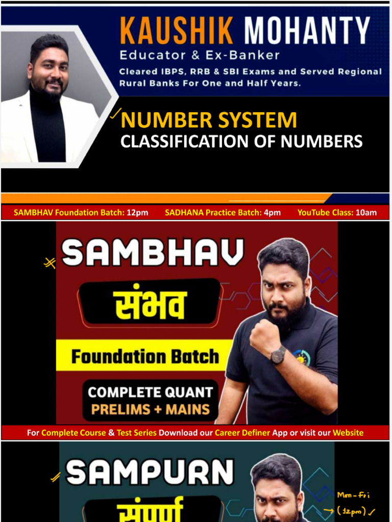 Classification of Numbers (1) | PDF