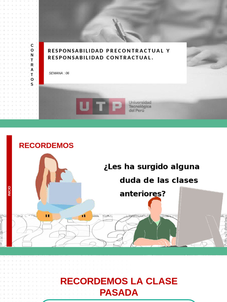 S06.s01 Responsabilidad Precontractual y Contractual | PDF | Daños y perjuicios | Conceptos legales