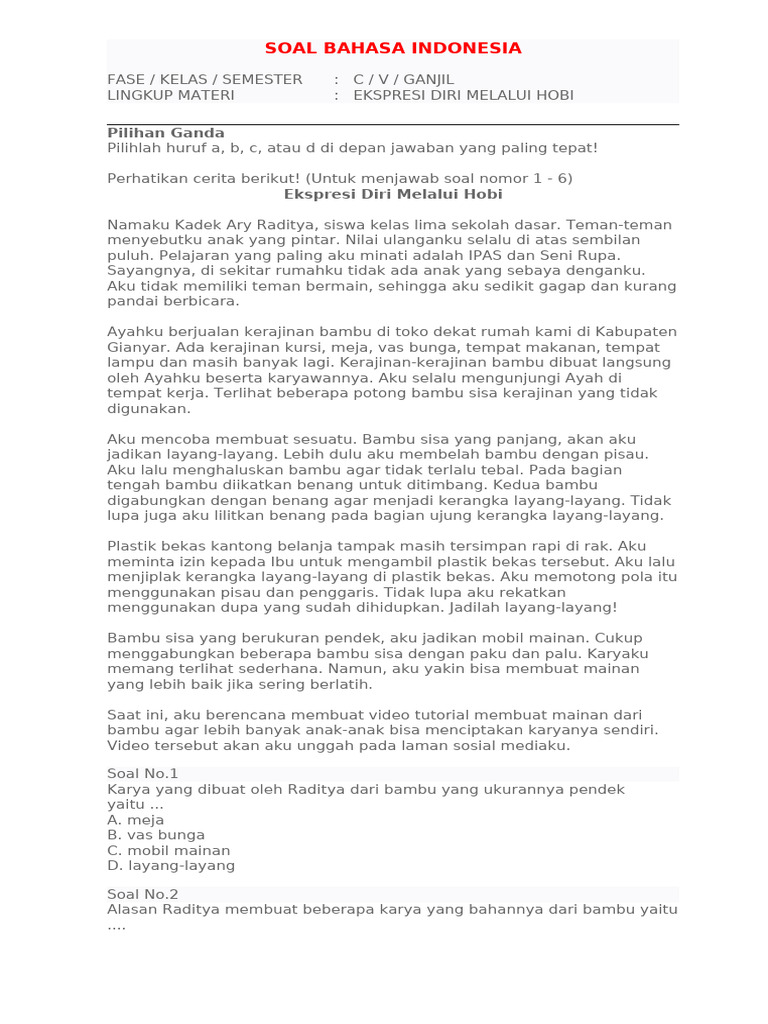 3 Ekspresi Diri Melalui Hobi | PDF