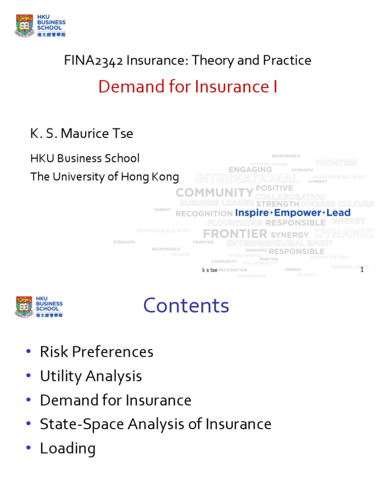 Lecture 3 Demand For Insurance I UPDATED V9oct2024 | PDF | Utility ...
