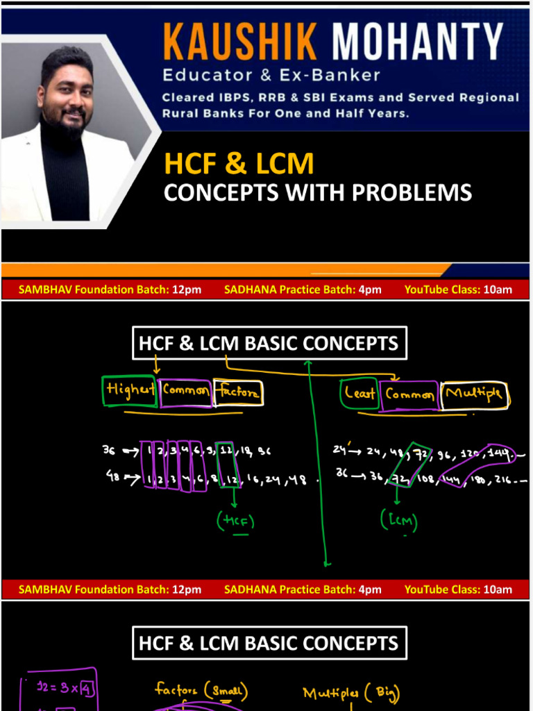 HCF & LCM Concepts With Problems (Sol) | PDF