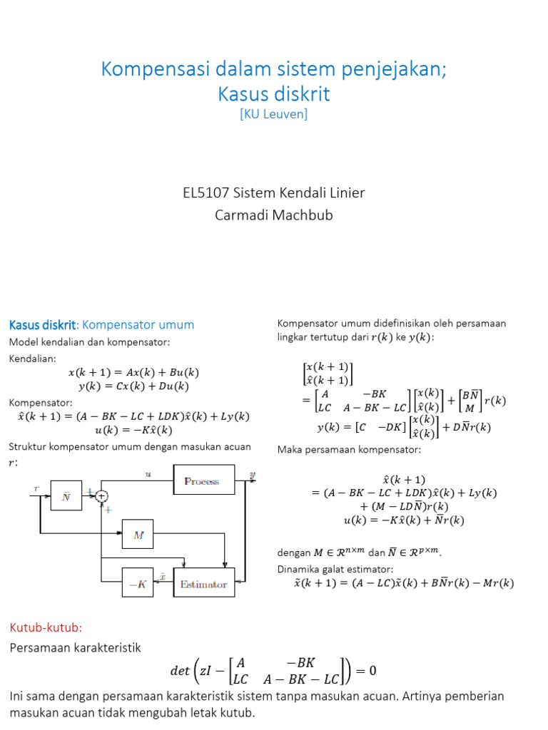 K14 Kompensasi Dalam Sistem Penjejakan Sistem Diskrit | PDF