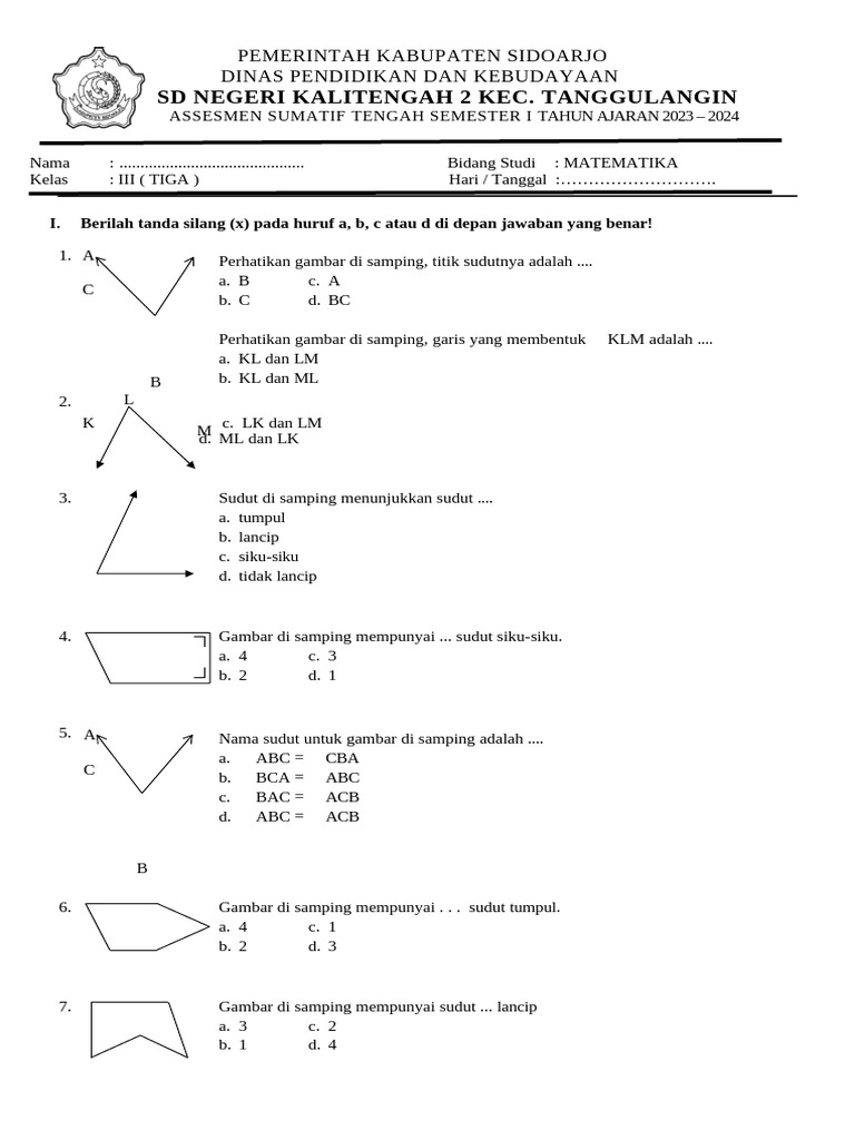 Soal Kelas 3 Semester 2 Uts Bu Mus | PDF