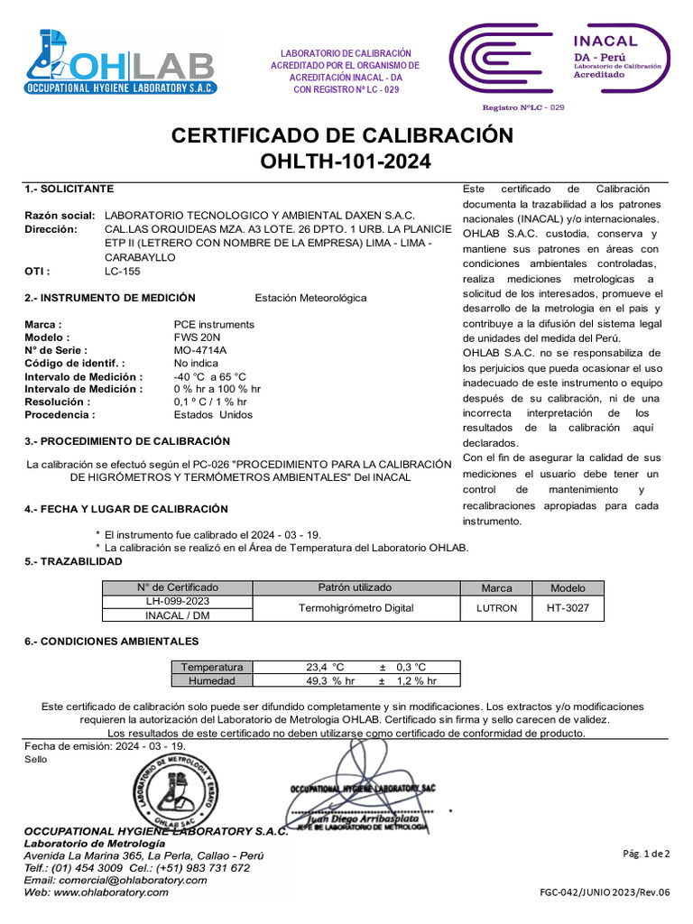 P05_ANEXO_07_4_ESTACIÓN METEREOLOGICA | PDF | Calibración | Metrología