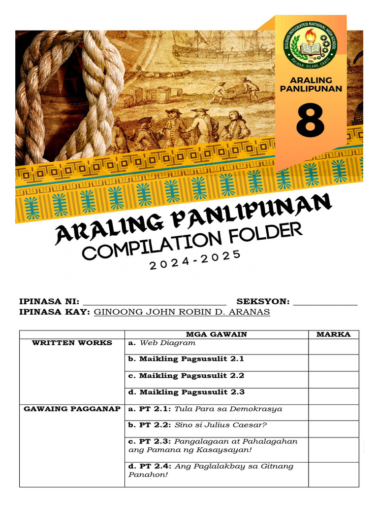 AP 8 Q2 Compilation Folder FrontPage | PDF