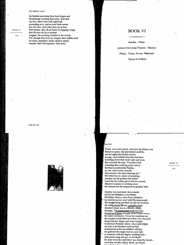 Ovid, Metamorphoses, - Arachne | PDF