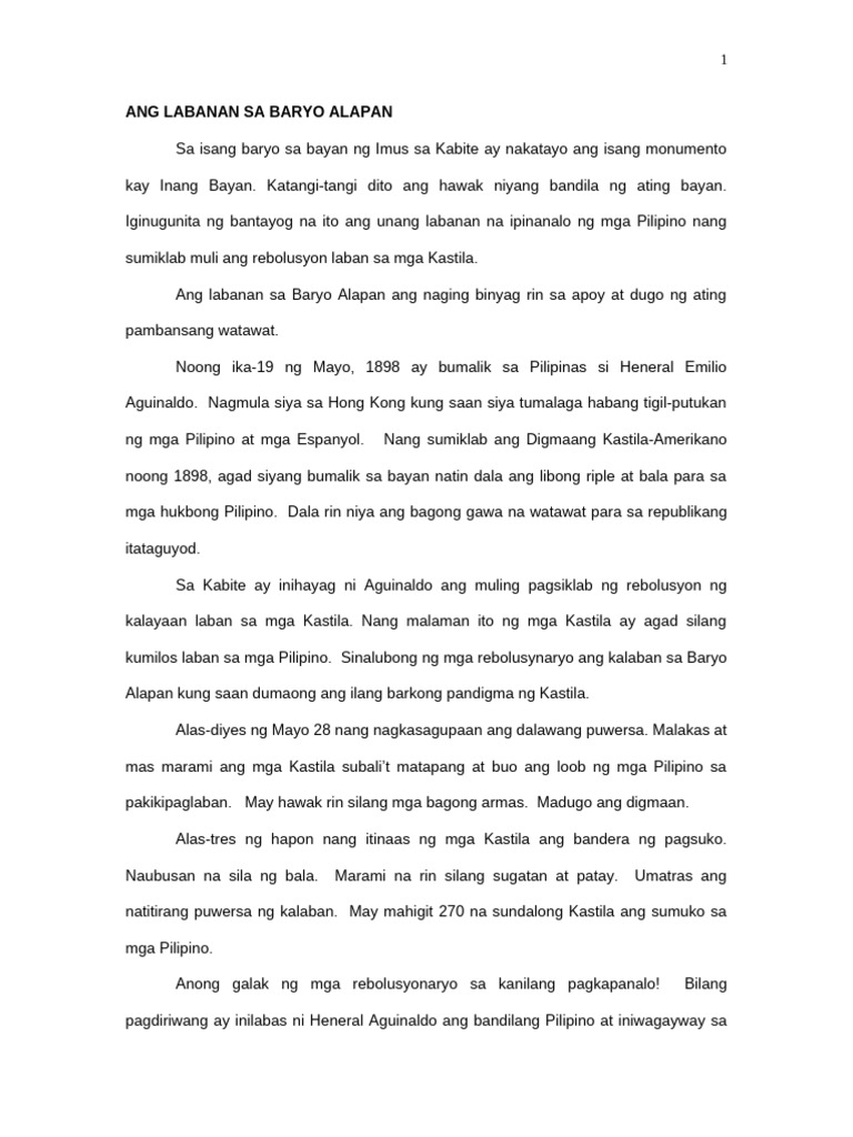 Ang Labanan Sa Baryo Alapan | PDF