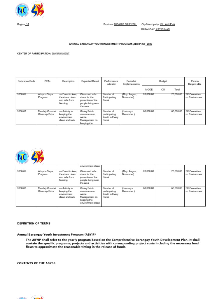 ABYIP Templates_ | PDF | Youth | Social Policy
