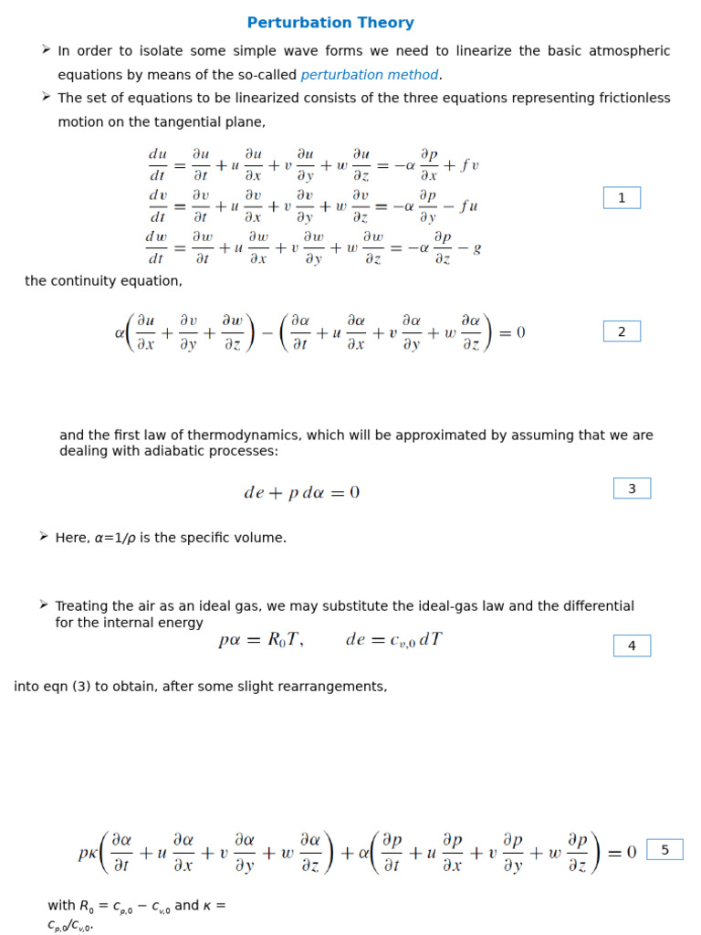 Linearization of Atmospheric Equations | PDF | Nonlinear System | Equations