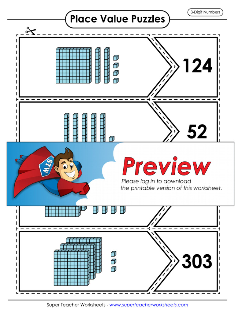 place-value-puzzle-match-3-digit | PDF