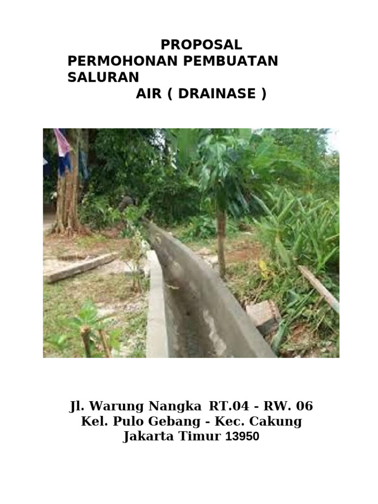 Contoh Proposal Drainase Desa 1 | PDF