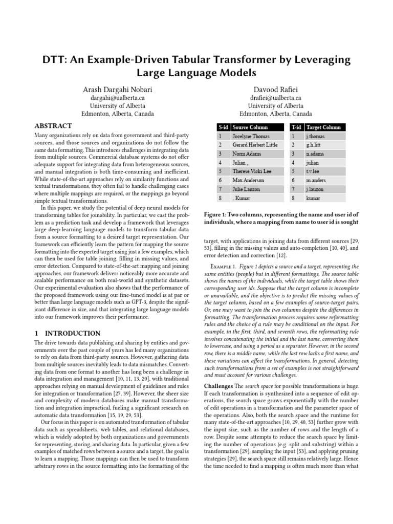 Tabular Data Transformation with DTT | PDF | Applied Mathematics ...