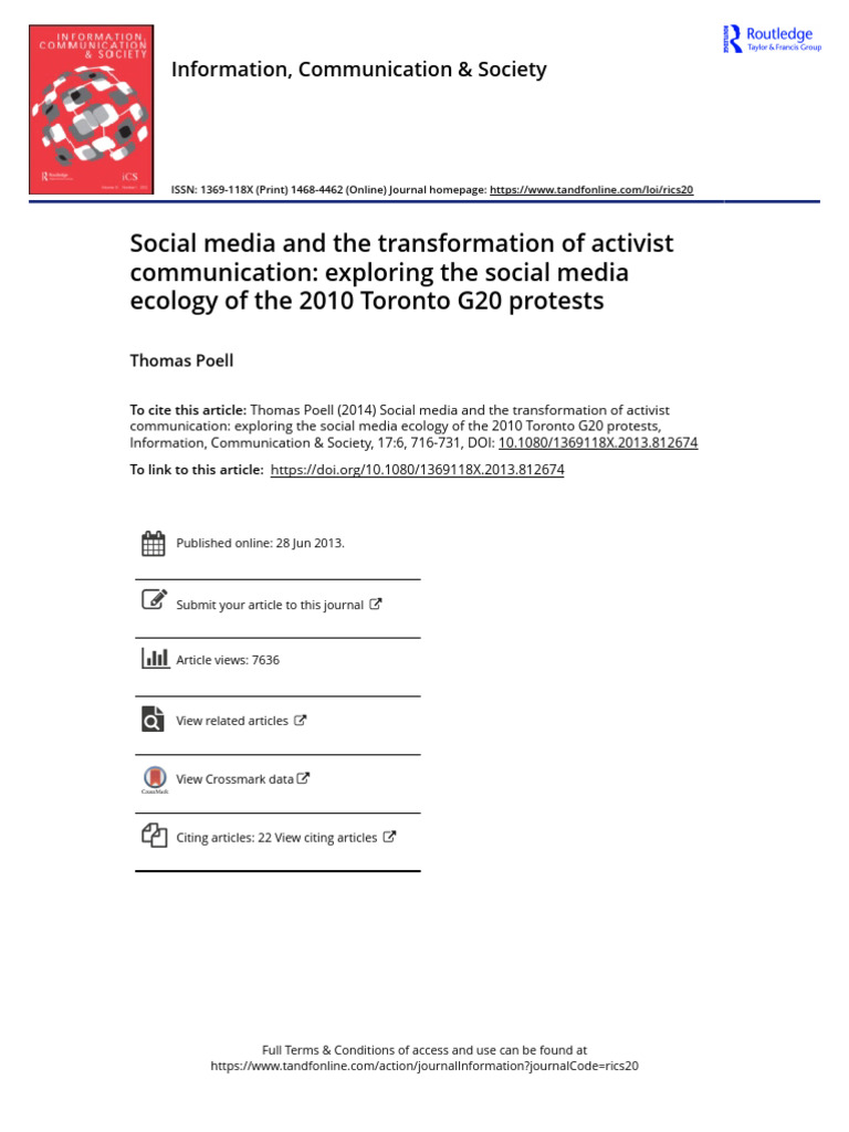 Social Media's Role in G20 Activism | PDF | Social Media | Popular ...