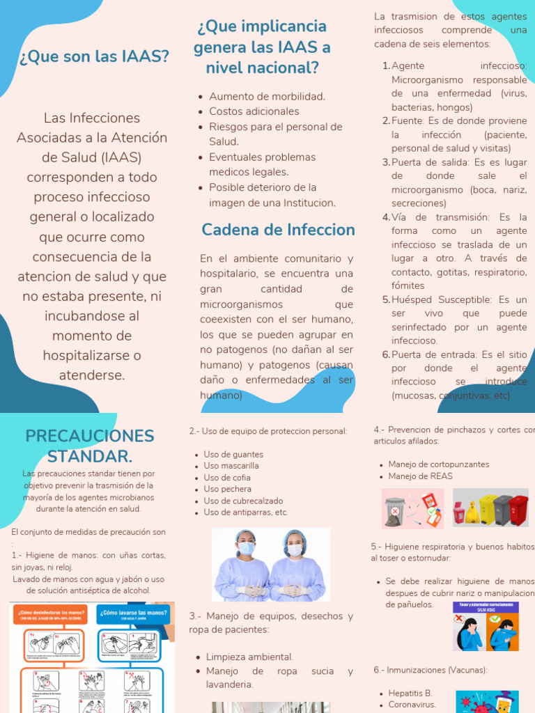 Triptico IAAS | PDF | Infección | Lavado de manos