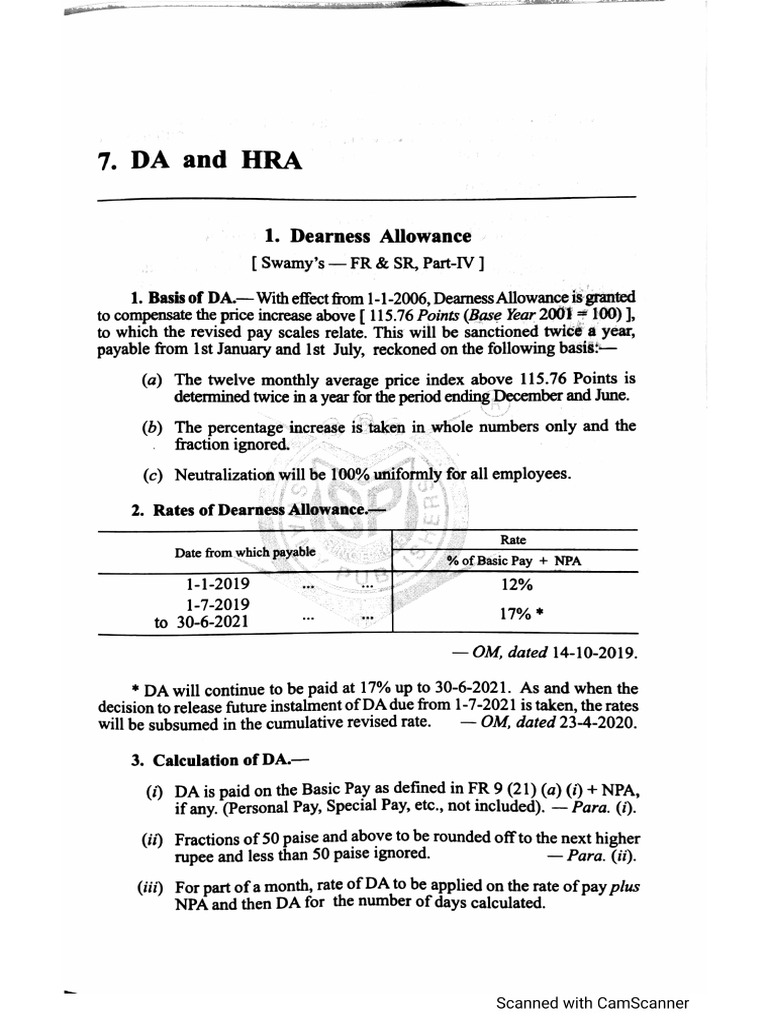 7. DA & HRA | PDF