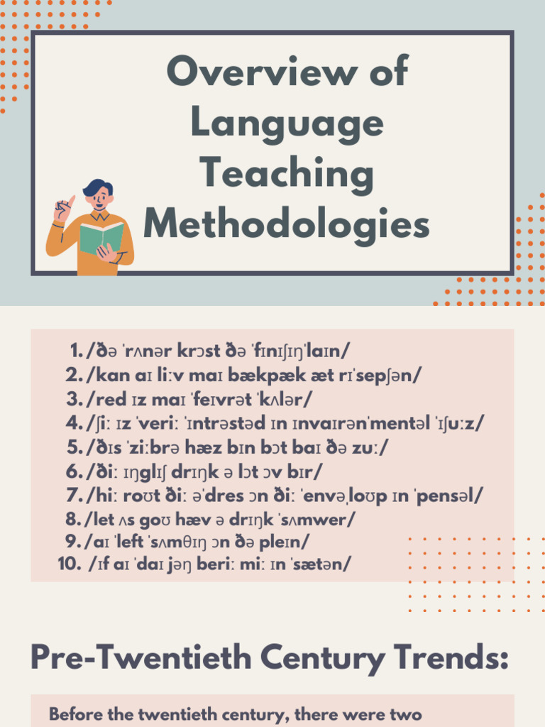 Overview of Language Teaching Methodologies | PDF | Language Education ...