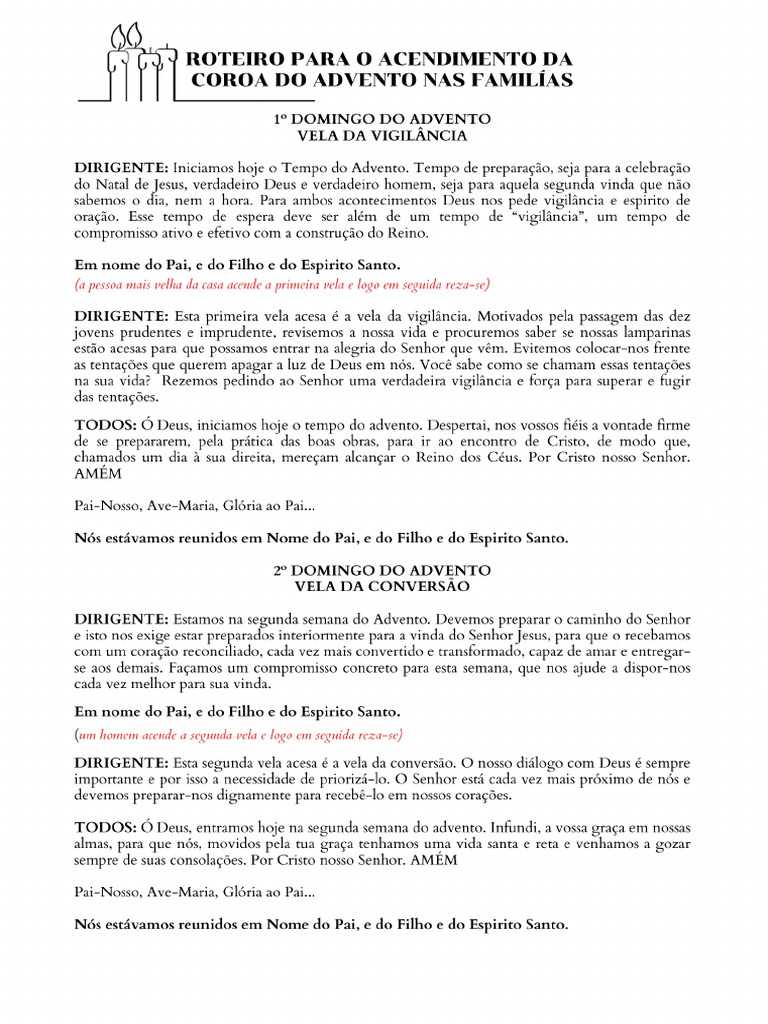 ROTEIRO - Acendimento Da Coroa Nas Familias 09 | PDF