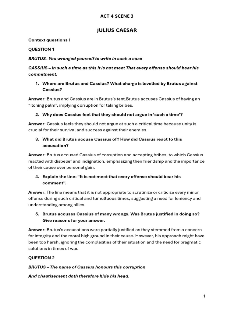 Julius Caesar Act 4 Scene 3 | PDF | Ghosts | Mark Antony