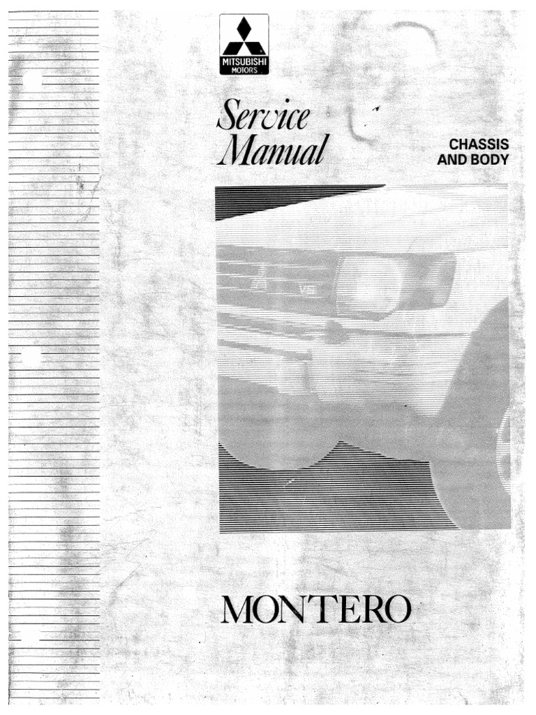 Mitsubishi Pajero Montero FSM 1992 Engine Chassis Body | PDF
