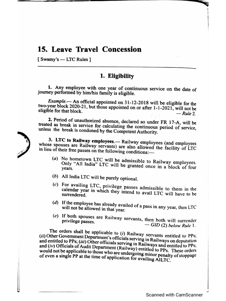 Leave Travel Concession | PDF