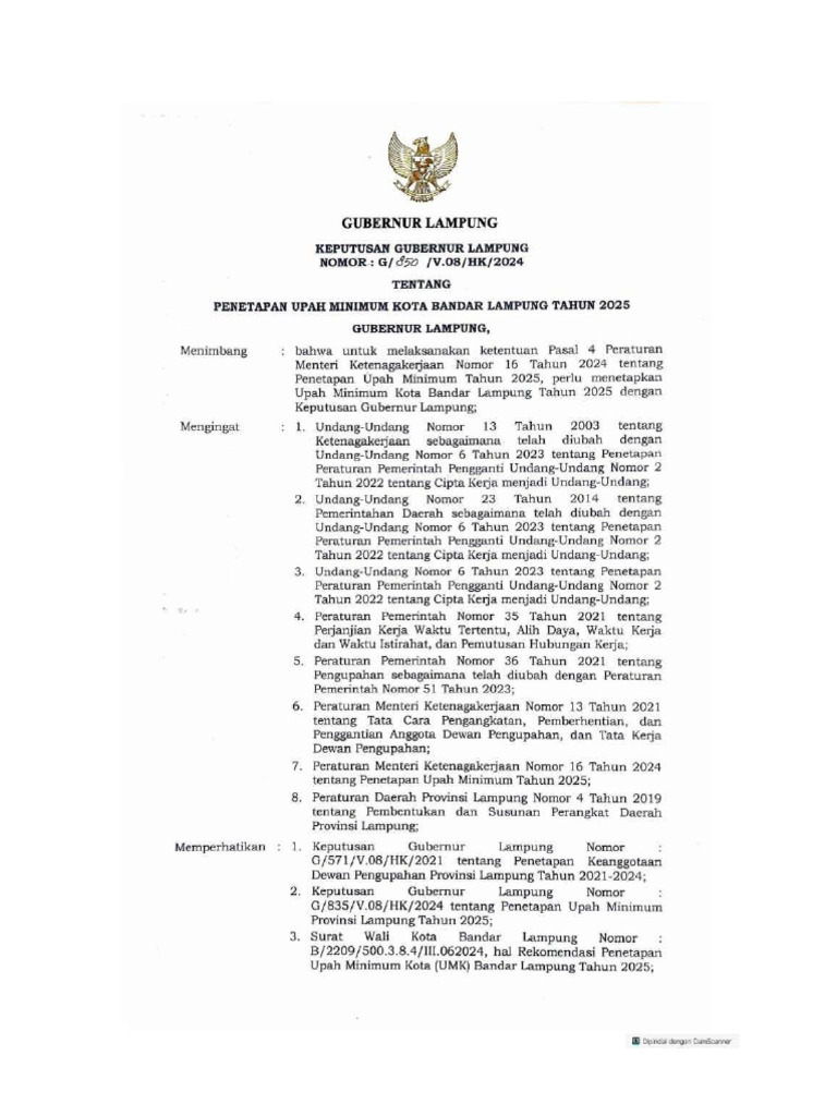 SK UMK Bandar Lampung 2025 | PDF