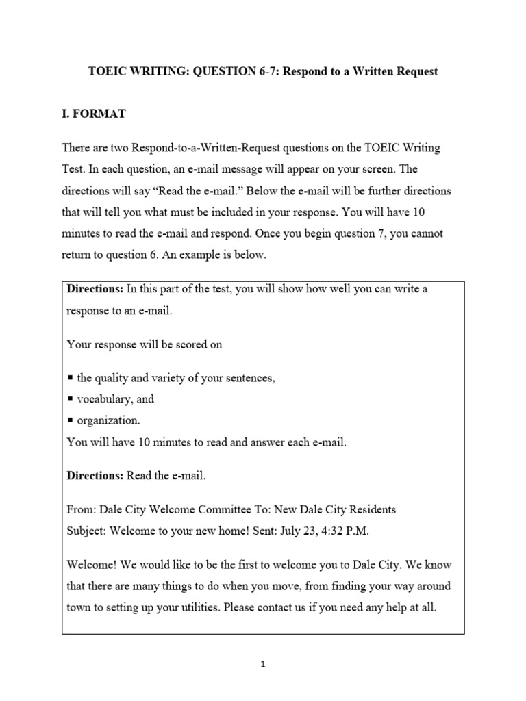 04. TOEIC WRITING - Q67 (Student's Book) Updated | PDF