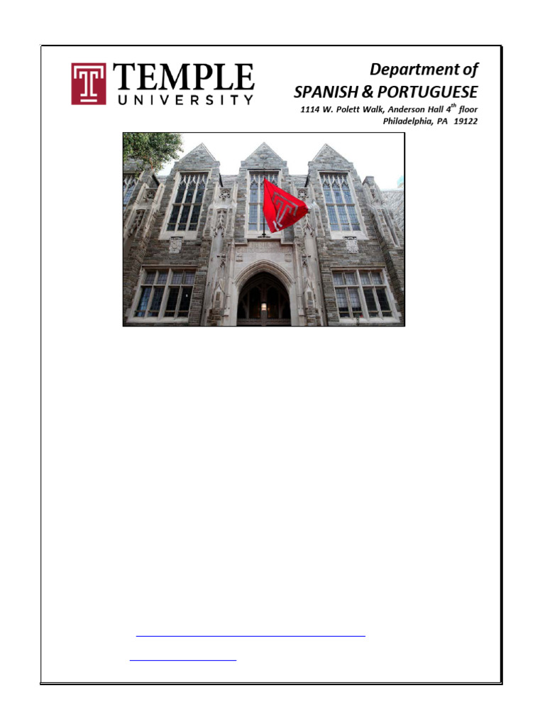 Temple Spanish PhD Fellowships Info | PDF